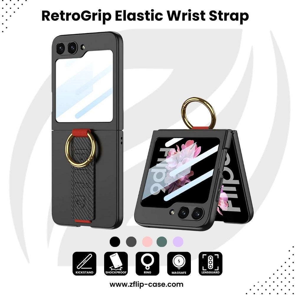 RetroGrip Z Flip 6, 5 Elastic Wrist Strap Case – Z Flip Case