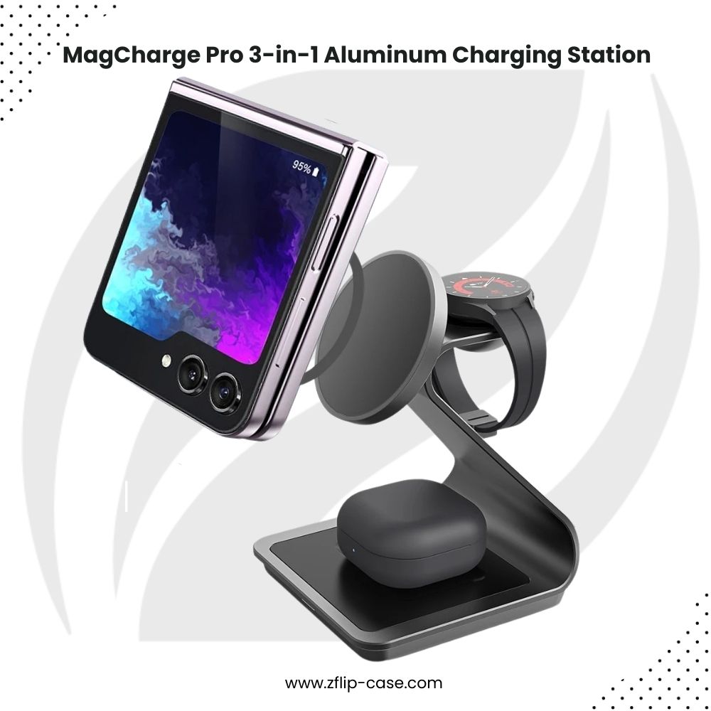 MagCharge Pro 3-in-1 Aluminum Wireless Charging Station – Z Flip Case