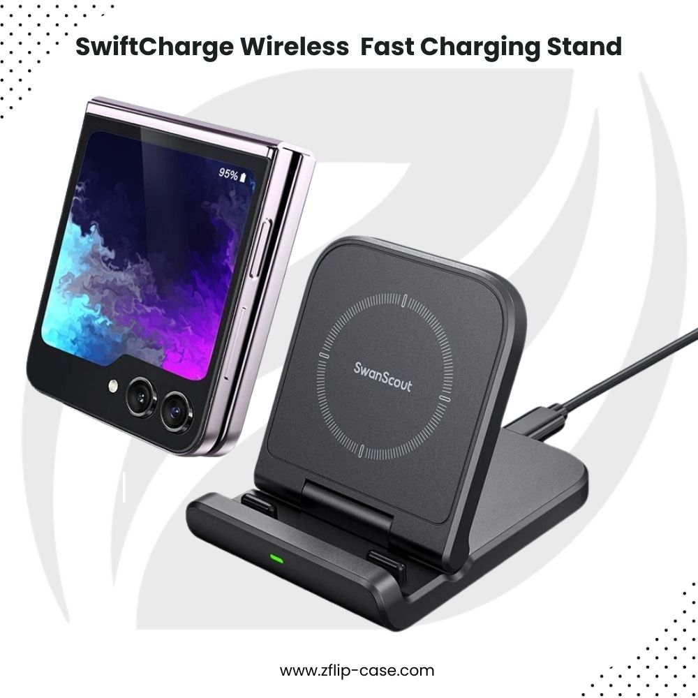 SwiftCharge Wireless Stand for Z Flip 6, 5, 4 & More - Foldable Fast C ...